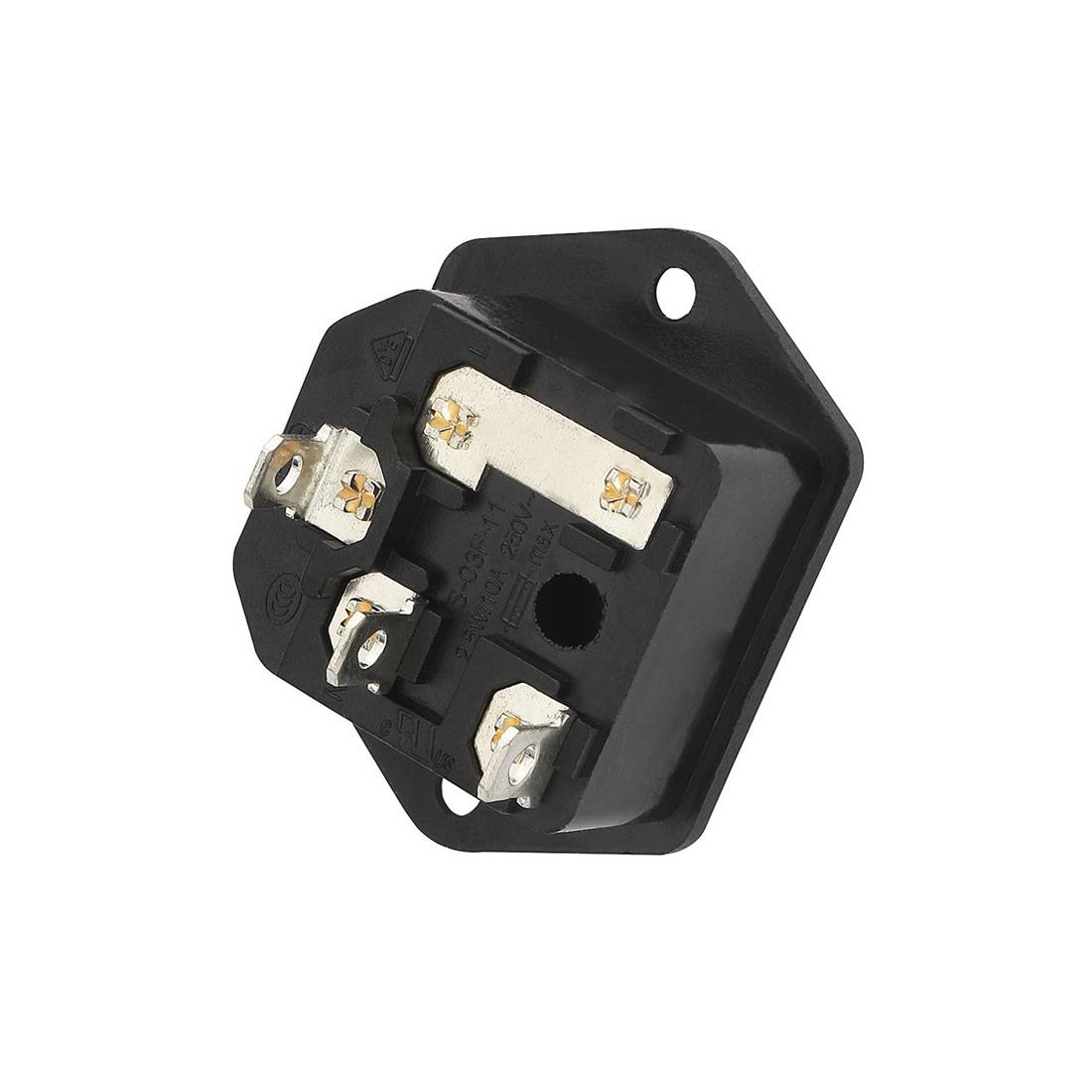 AC 250V 10A IEC320 C14 Male Power Cord Inlet Socket with Fuse Holder ...