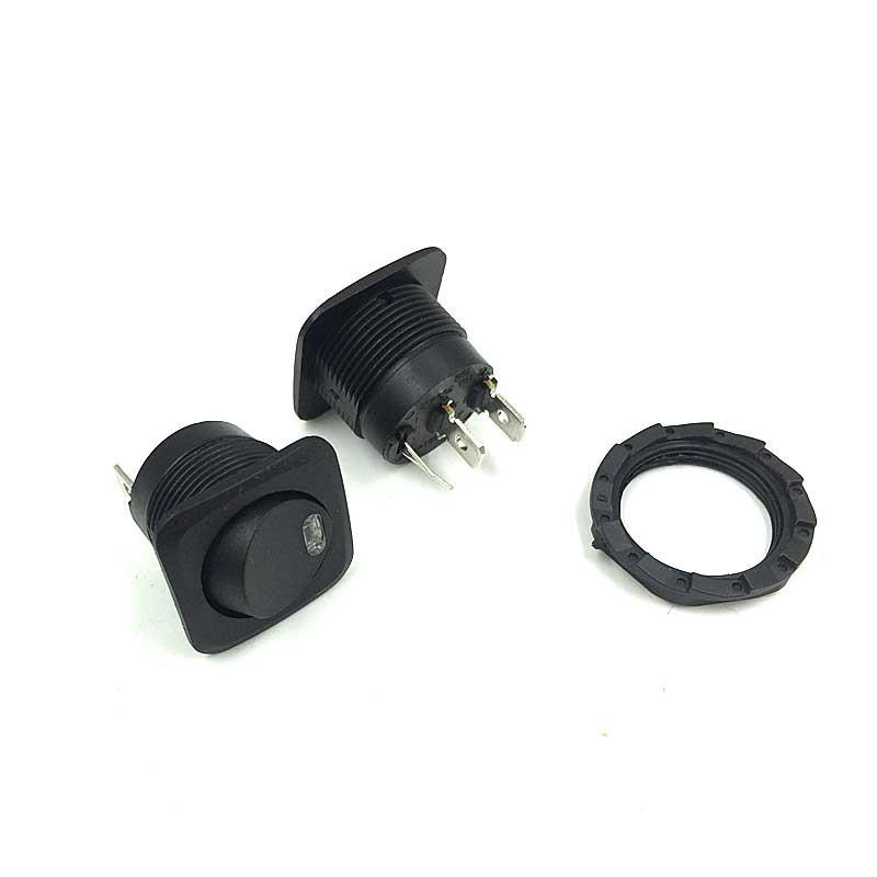 SPST Round Hole Square Bezel Illuminated Rocker Switch with LED ...
