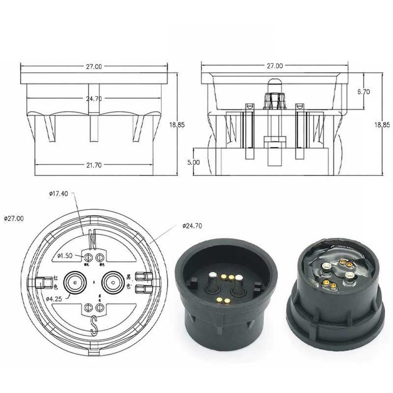 Industry-grade Magnet Connector Male - DC Power - component2buy